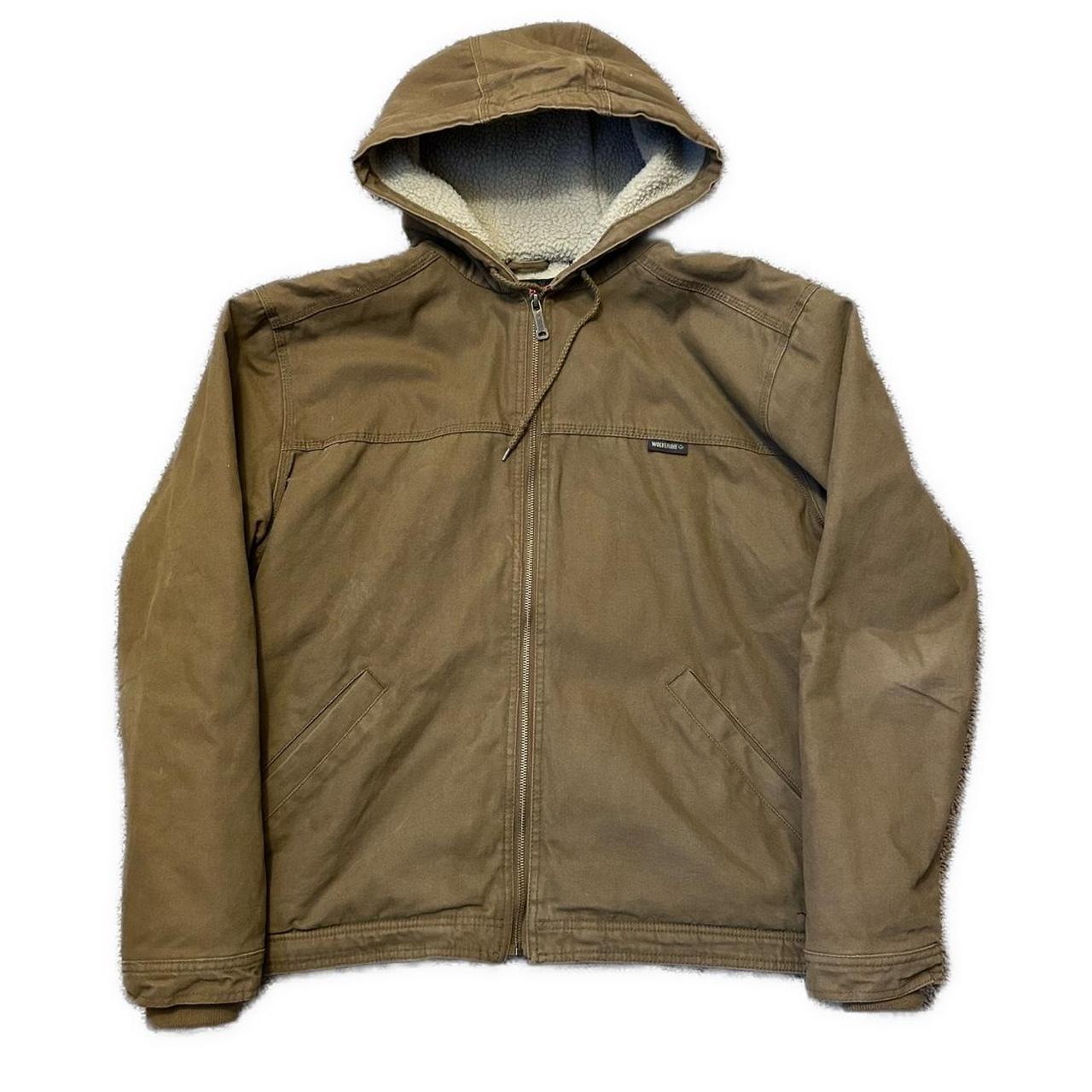 Wolverine Sherpa Lined Canvas Workwear Jacket Large... - Depop