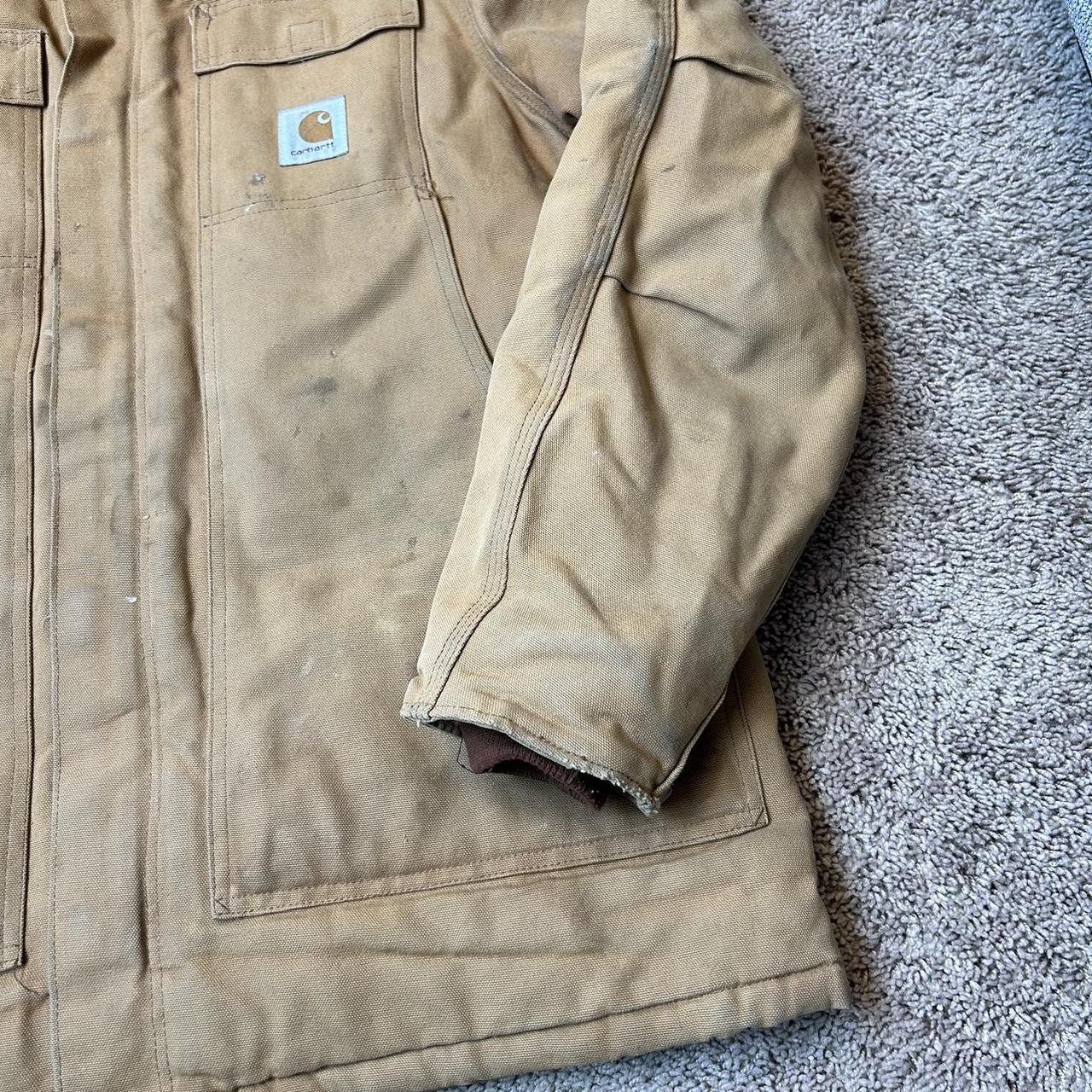 Vintage Beige Carhartt Canvas Insulated Jacket XL -... - Depop