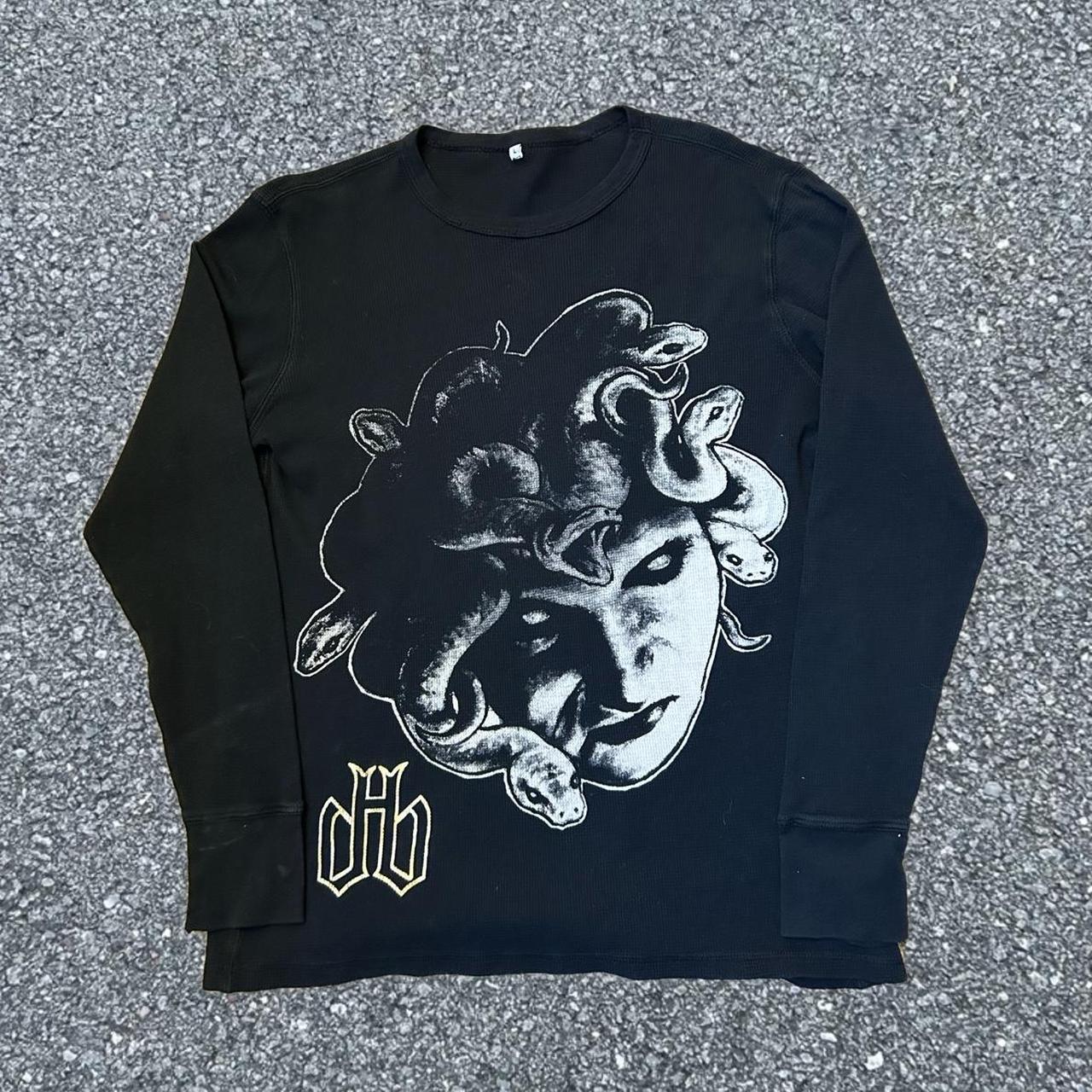 Vintage Y2K Devil Blood Goth Grunge Thermal Long... | Depop