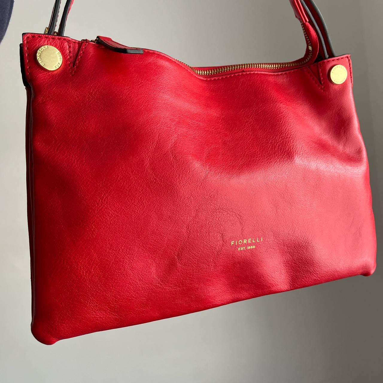 Fiorelli bag Leather red bag with gold detailing... - Depop