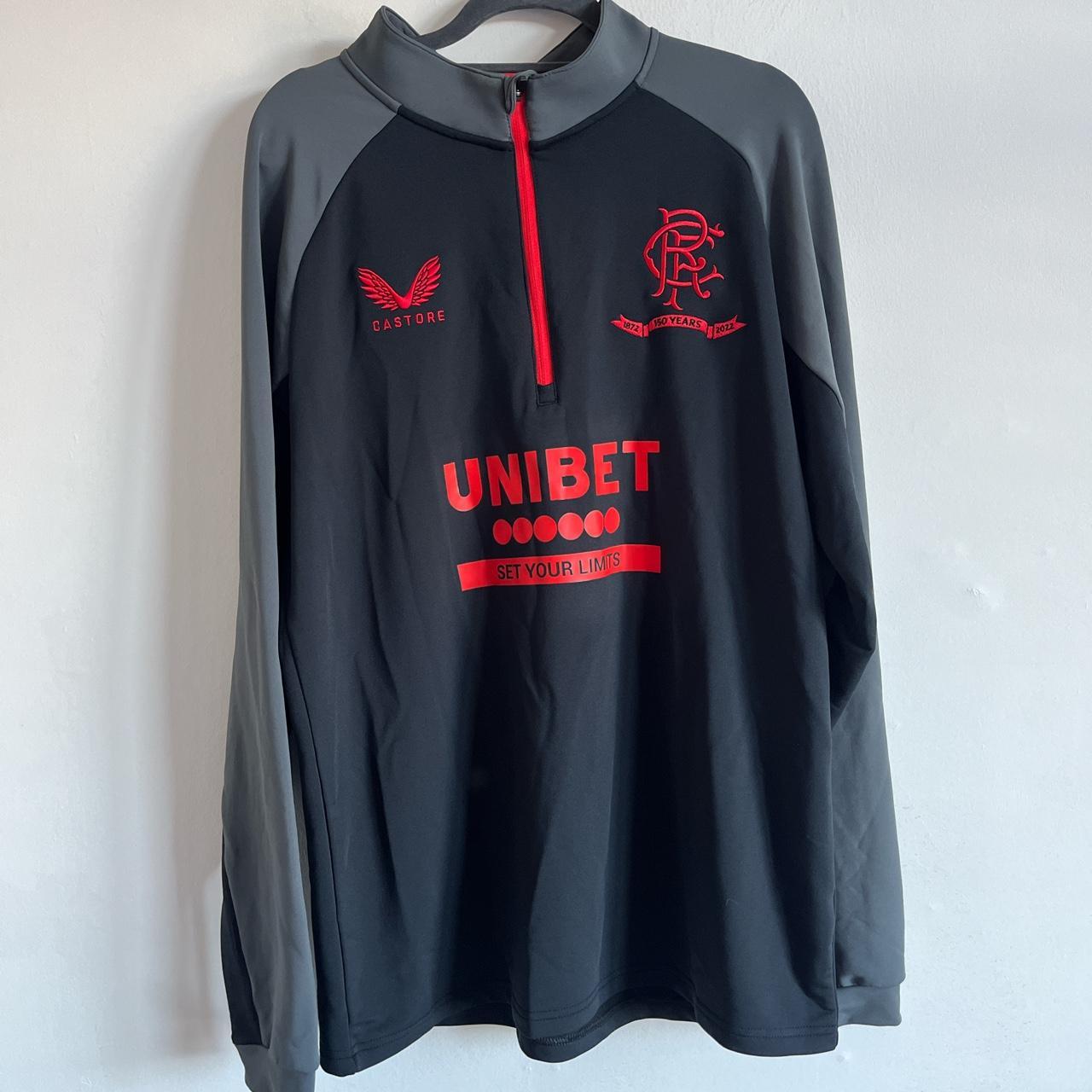 Ranger Football Club Halfzip Grey Red... - Depop