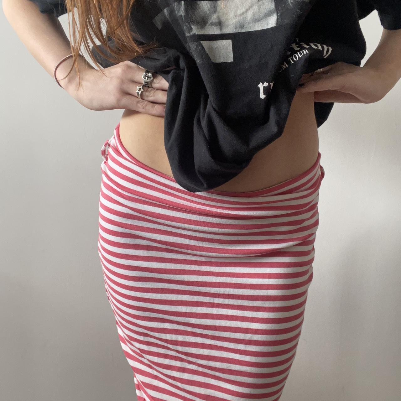 OPEN TO OFFERS red and white striped midi Jane... - Depop