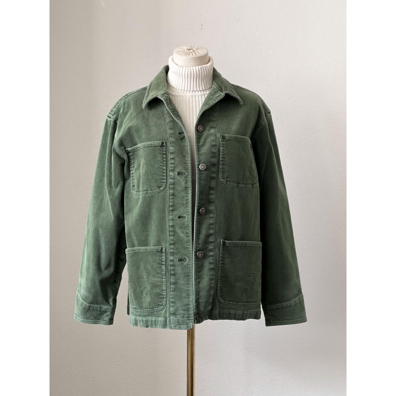 90sgreen corduroy jacket Button-down cozy textured... - Depop