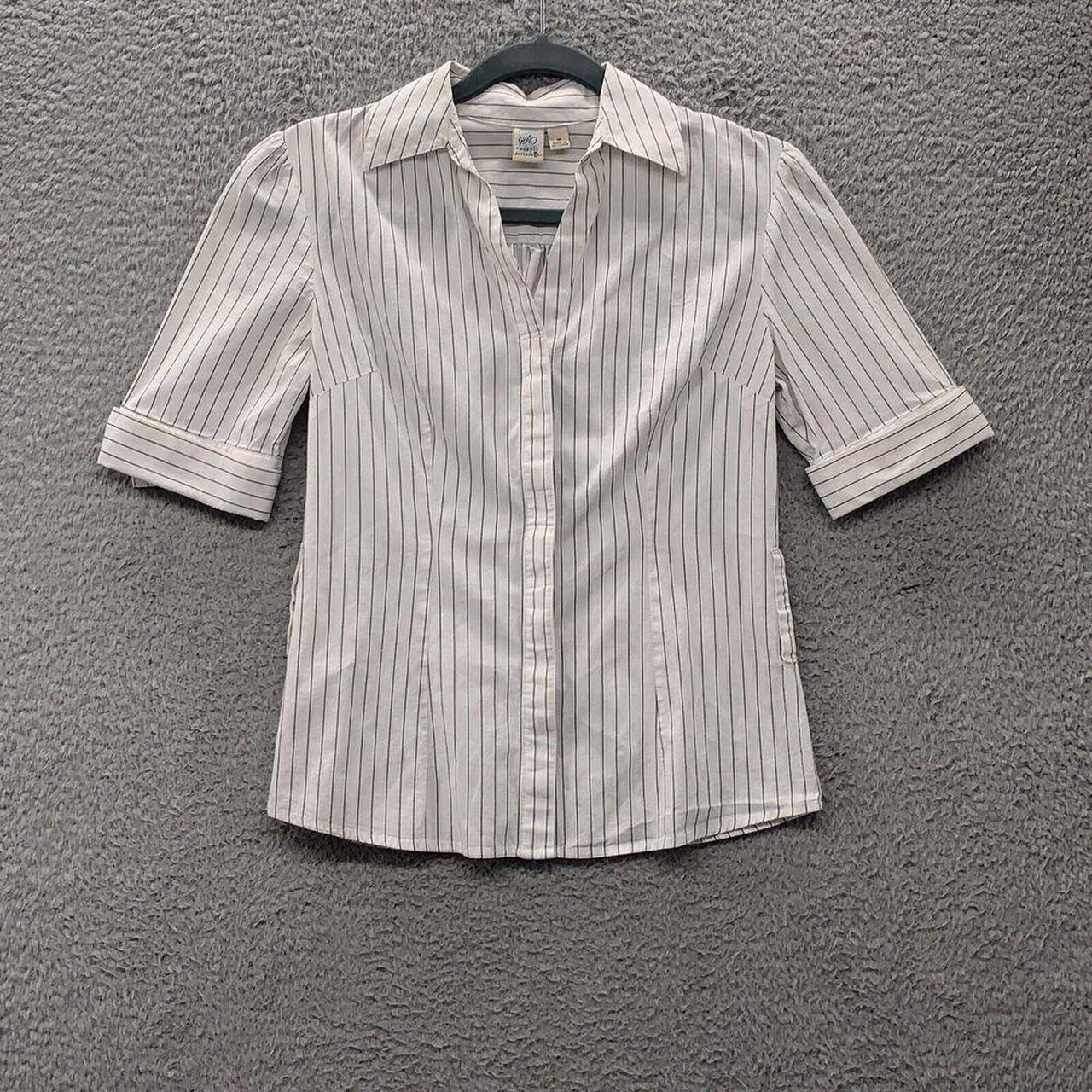 Office Siren Y2K 2000s White Black Pinstripe... - Depop