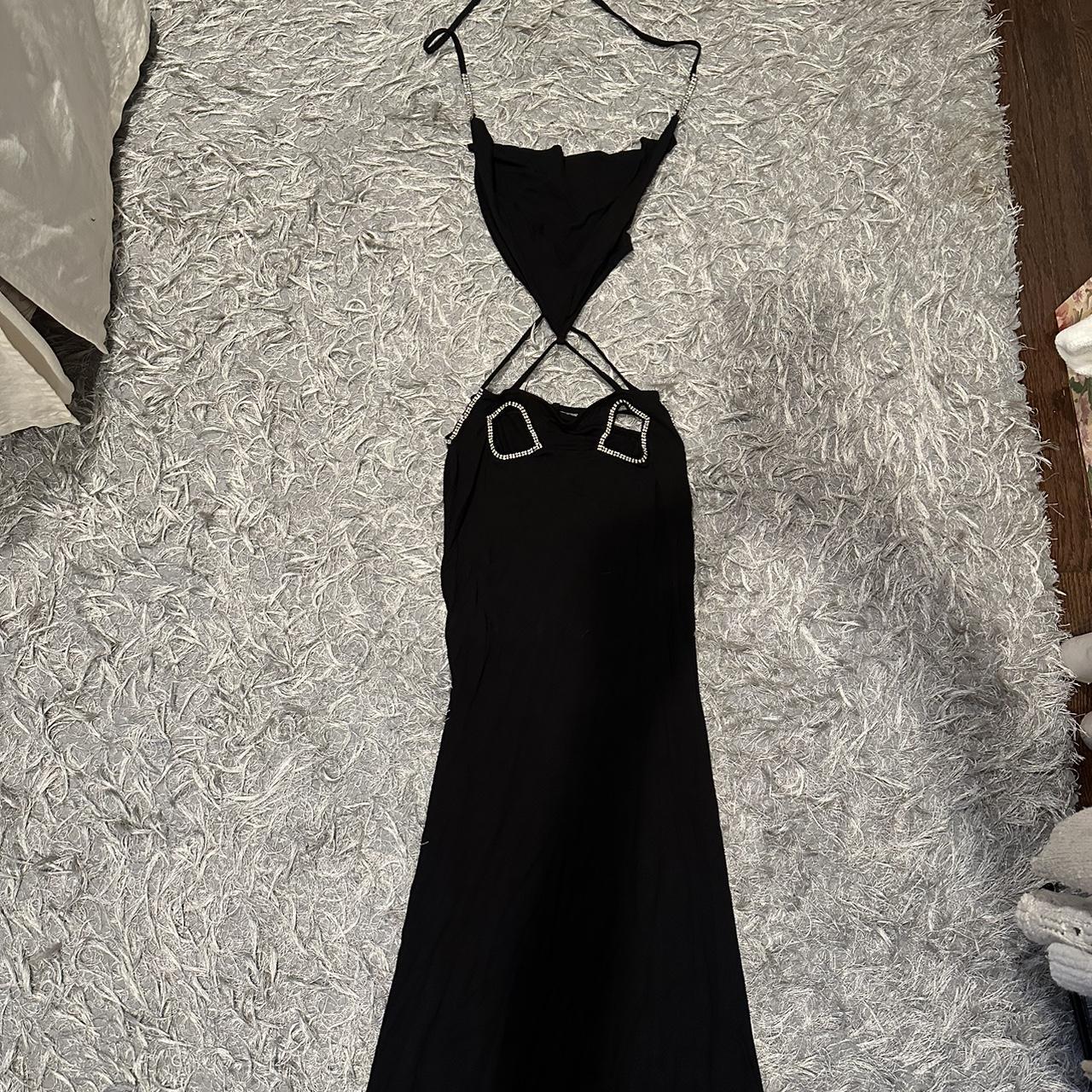 The Kript Women's Silver and Black Dress | Depop