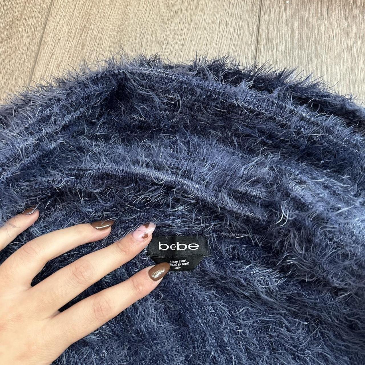 Bebe Women's Blue and Navy Jumper | Depop