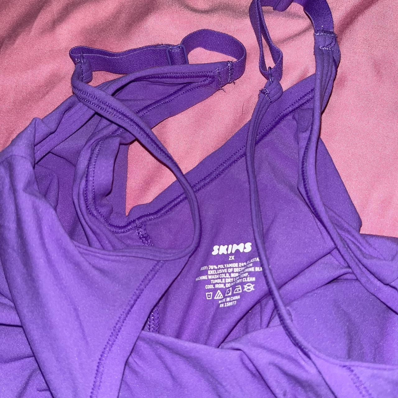 Skims purple fits everyone mini bodycon dress size... - Depop