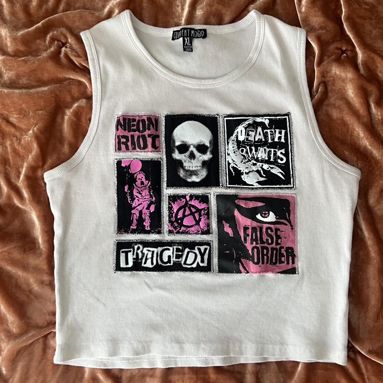 DOLLSKILL CURRENT MOOD neon riot Graphic tank- no... - Depop