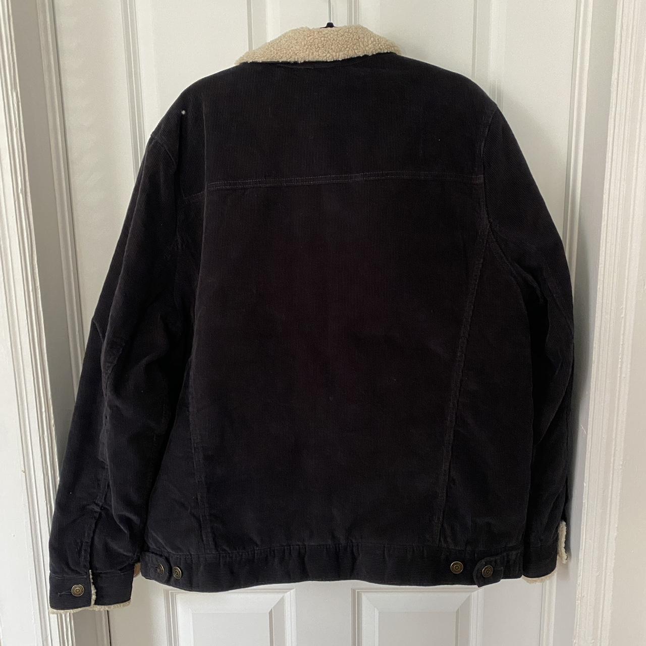 Marine Layer Men's Navy and Cream Jacket | Depop