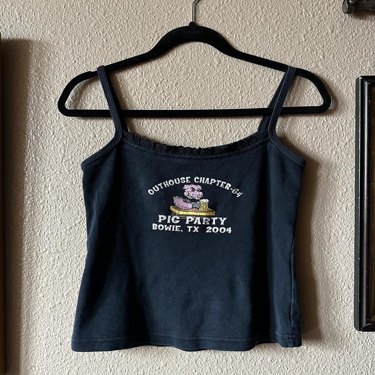 y2k biker baby tank 2004 grunge crop top tank with... - Depop