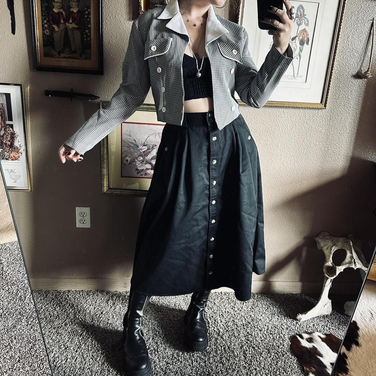 vintage crop blazer jacket indie western crop with... - Depop