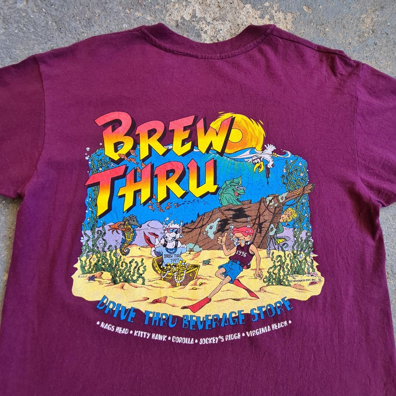 1996 Brew Thru Beverage Store Shirt On an Anvil... - Depop