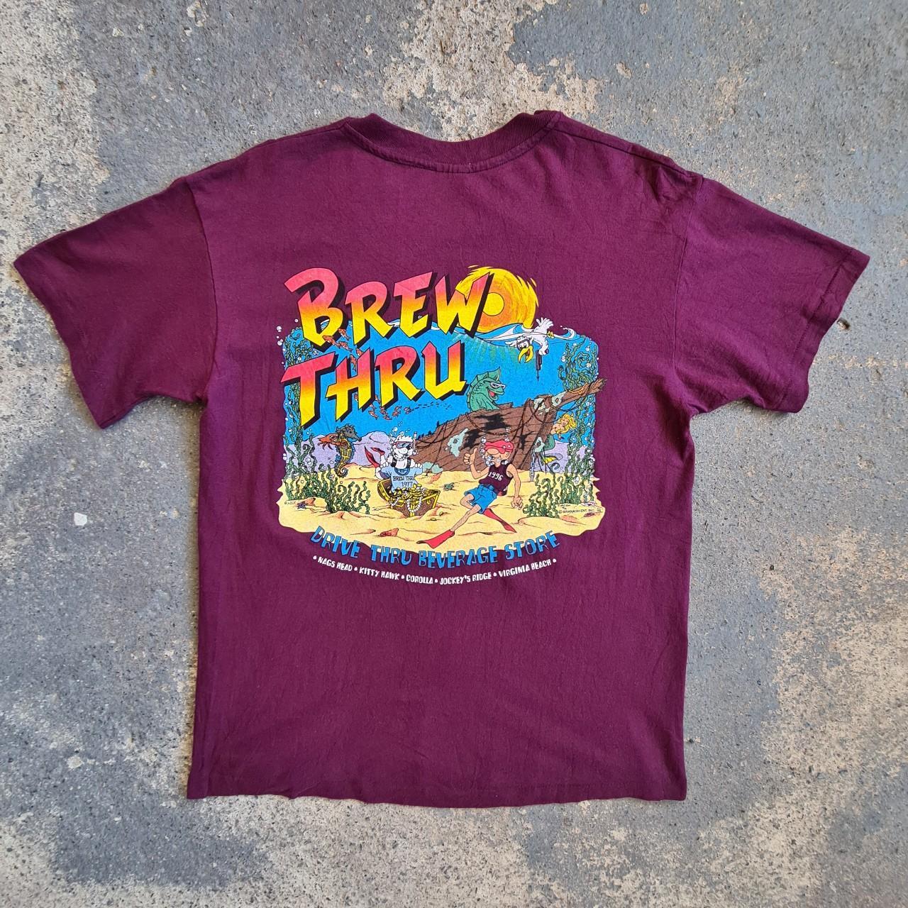 1996 Brew Thru Beverage Store Shirt On an Anvil... - Depop