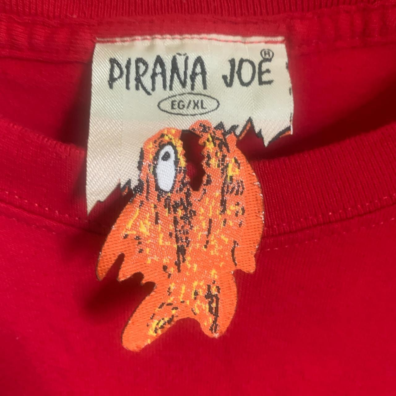 Red Piranha Joe T-Shirt Size XL #PiranhaJoe - Depop