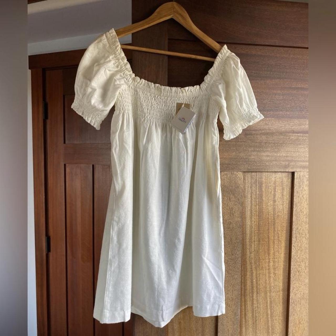 White Faherty Dress - Depop