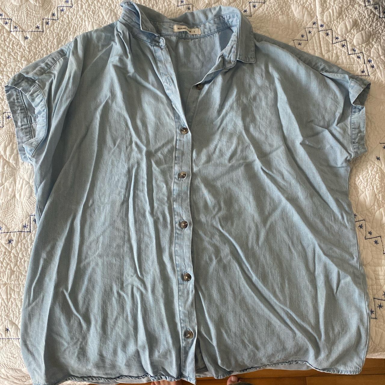Marine Layer Denim Shirt 100% Tencel. Could fit... - Depop