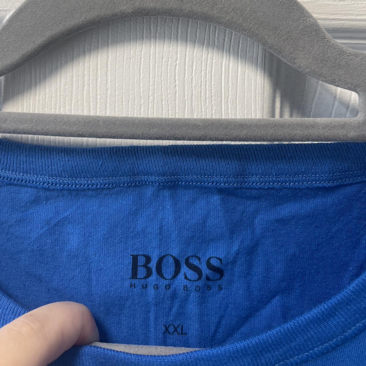 Blue Hugo Boss top - good condition - size... - Depop