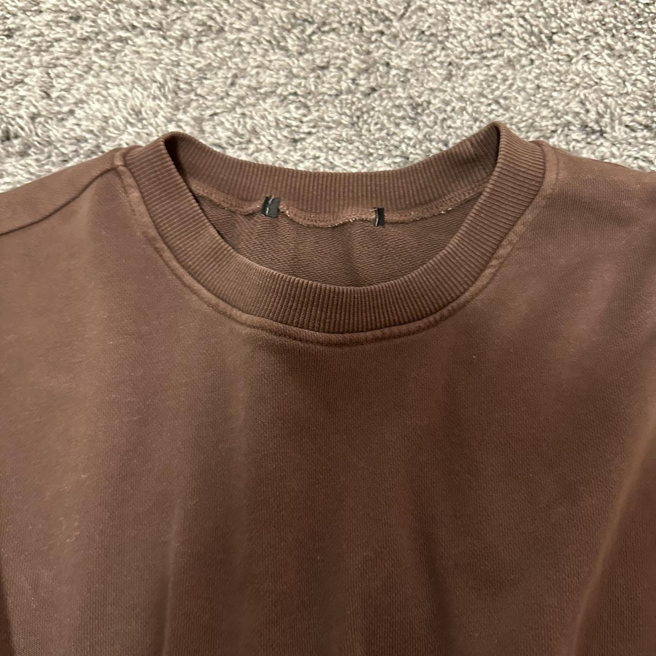 Brown boxy cinched waist T-shirt! No tag- assuming... - Depop