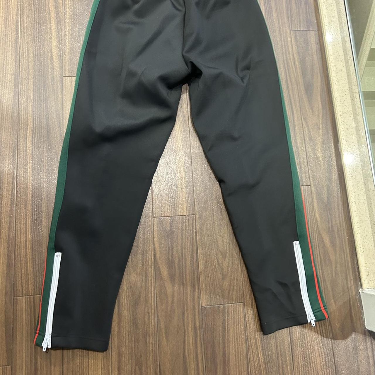 Palm angels track bottoms Black with green and red... - Depop