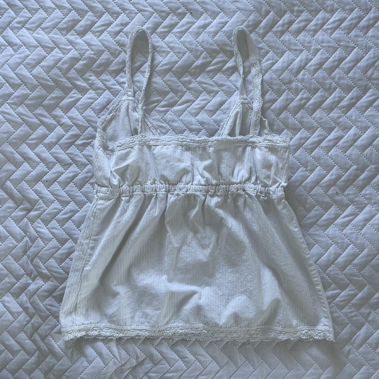 brandy melville white Edith lace tank top - Depop