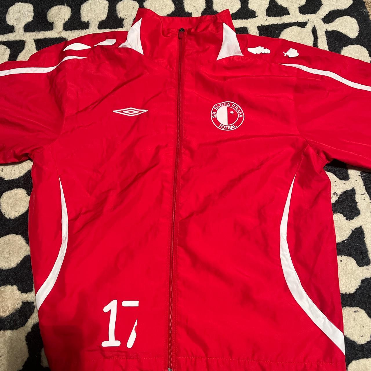 Umbro Men's Red and White Jacket | Depop