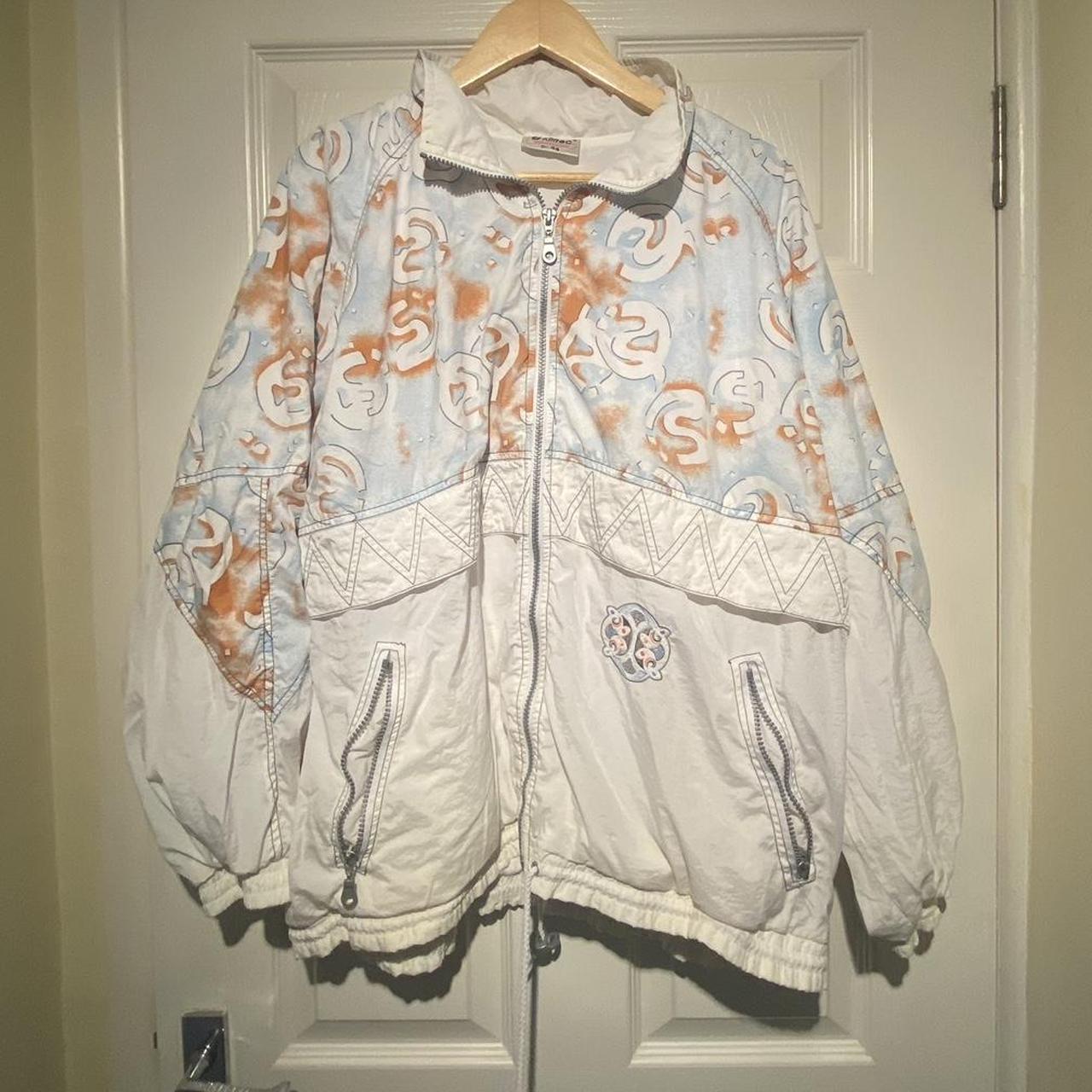 White windbreaker jacket Comfortable and loads of... - Depop