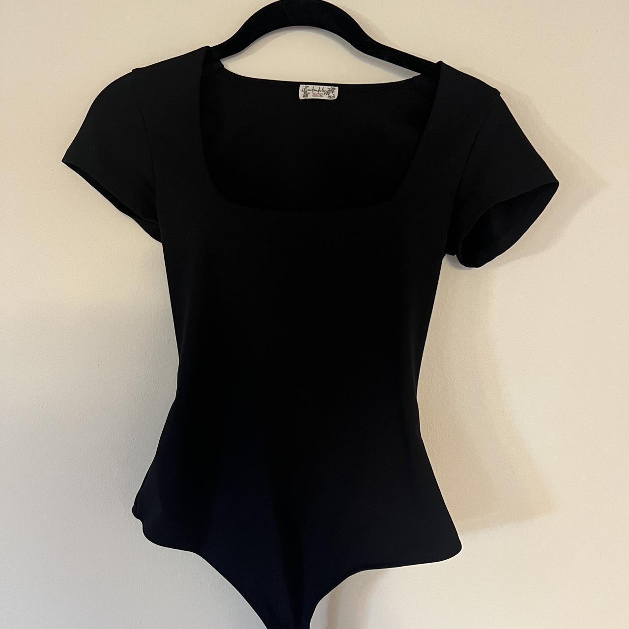 Free people square neck body suit in black Perfect... - Depop