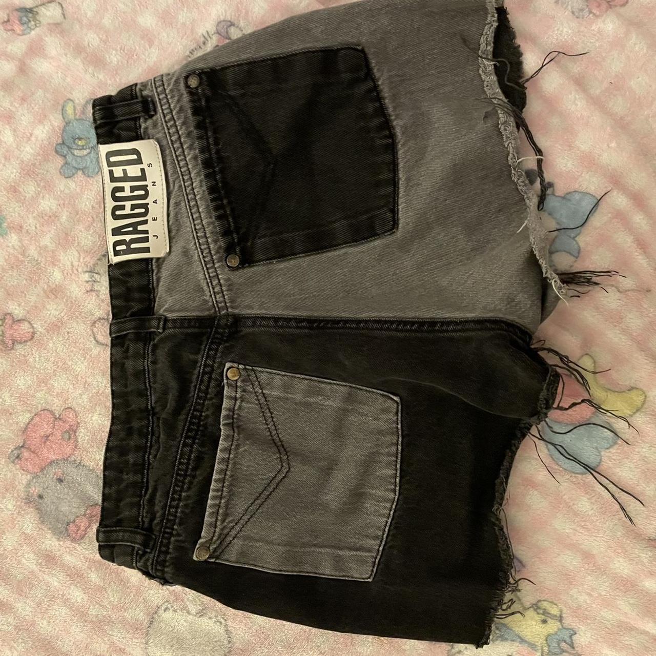 The Ragged Priest Women's Black and Grey Shorts | Depop