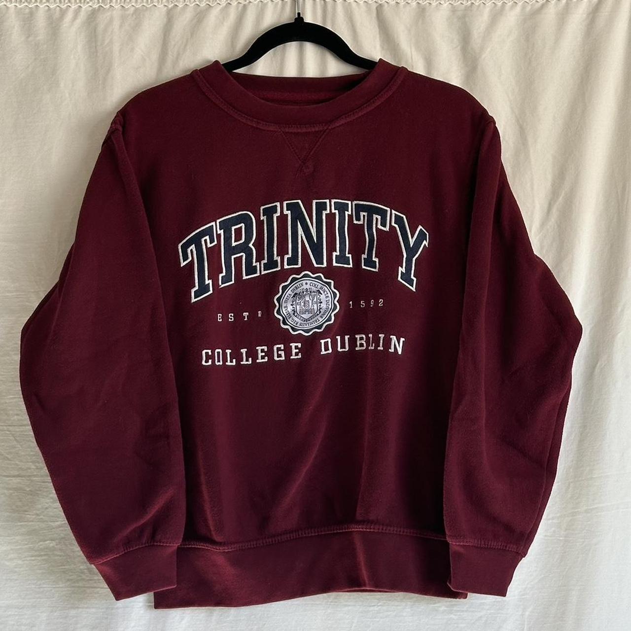 Maroon Trinity College DublinSweatshirt brand:... - Depop