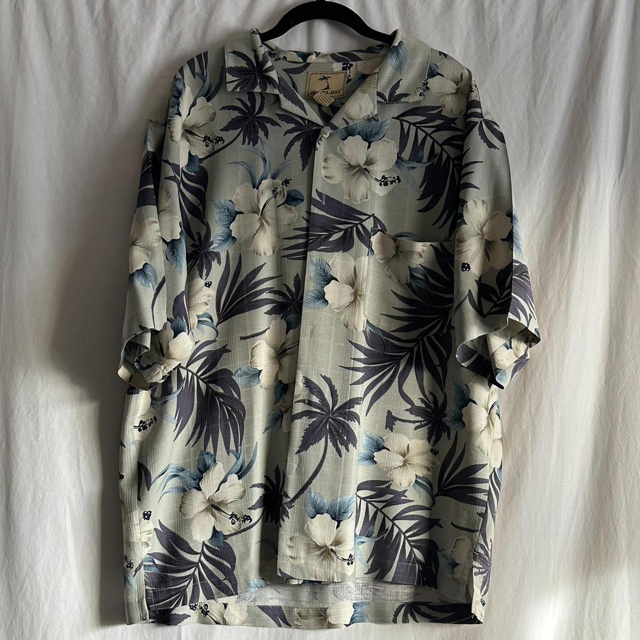 Pure Silk Muted Hawaiian Shirt size: L brand:... - Depop