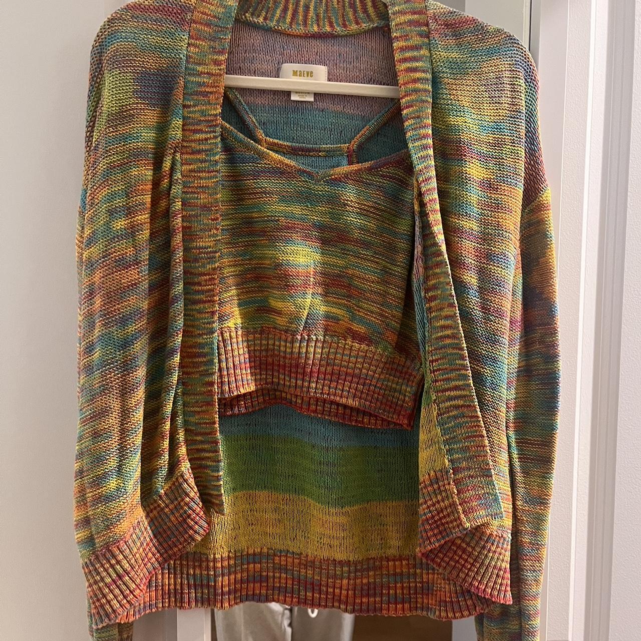 maeve by anthropologie multi-colored cardigan set!... - Depop