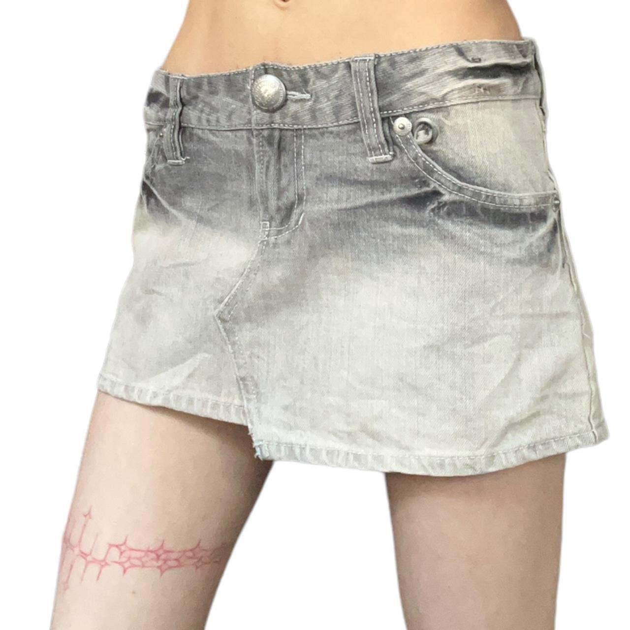 Japanese Jfashion Y2k Low Waisted Grey Faded Denim Depop