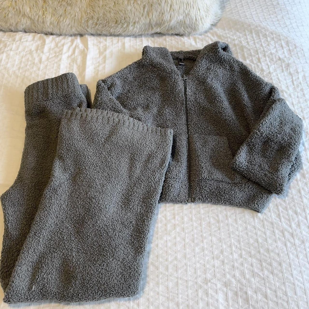 Skims Matching Lounge Set Dark Grey s/m zip up Dark... - Depop