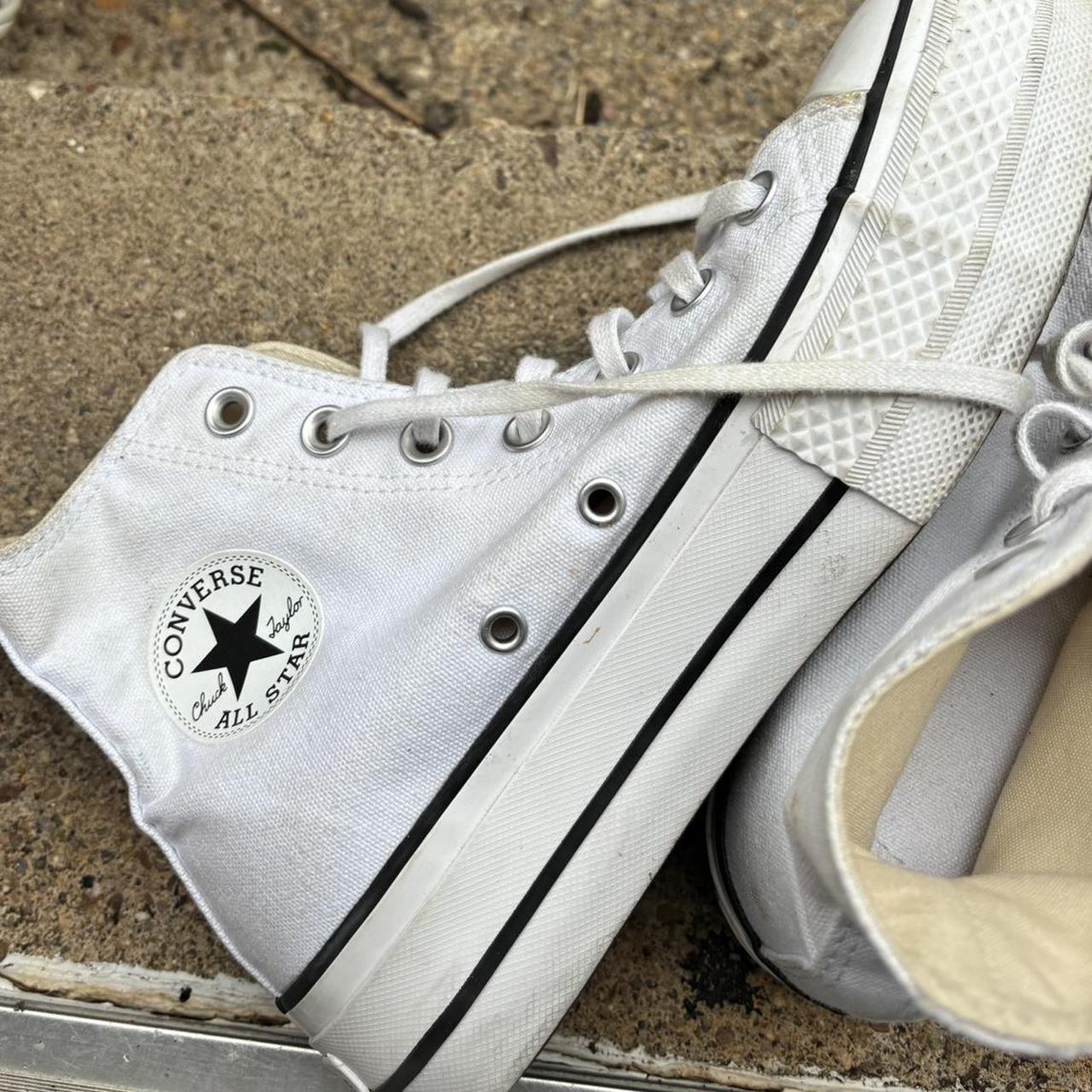 Converse white platform high tops Size 6 Women’s... - Depop