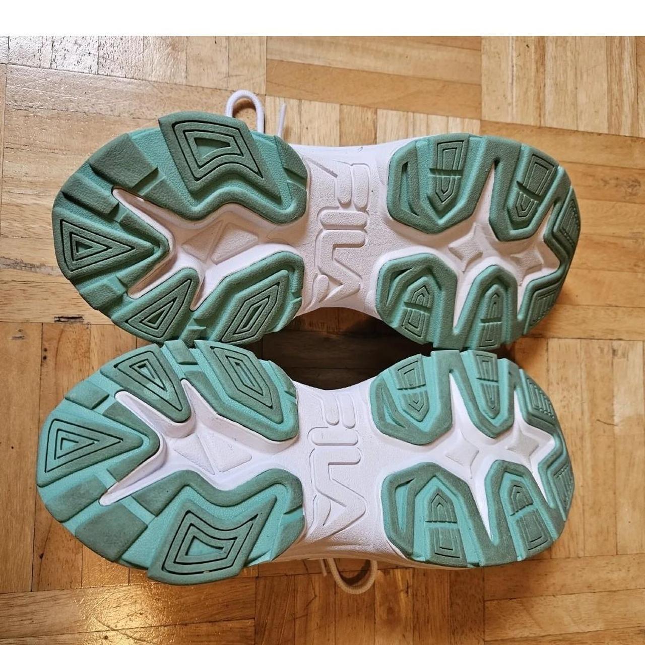 Pink Green And Yellow Pastel Chunky Fila Shoes... - Depop