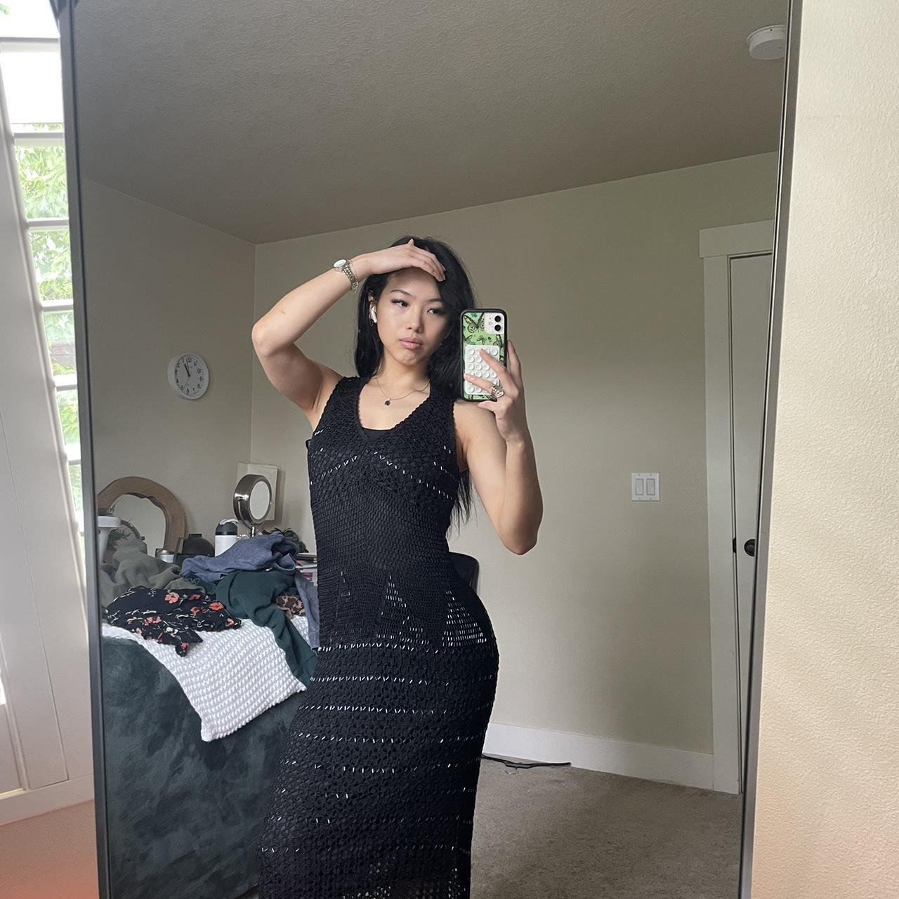 Vintage beaded black dress Brand basix ii Sized as... - Depop