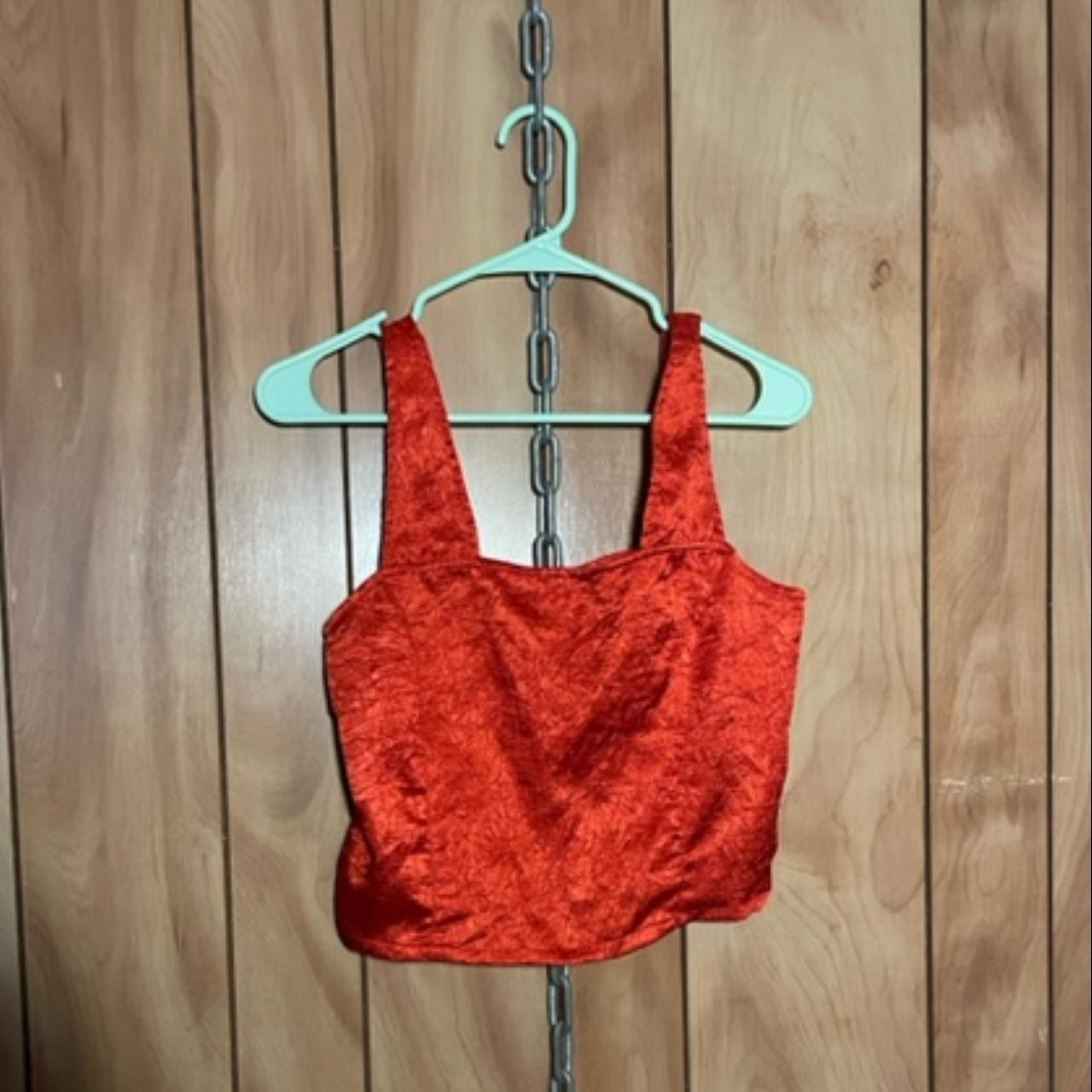 beautiful red crop tank with button down backside.... - Depop