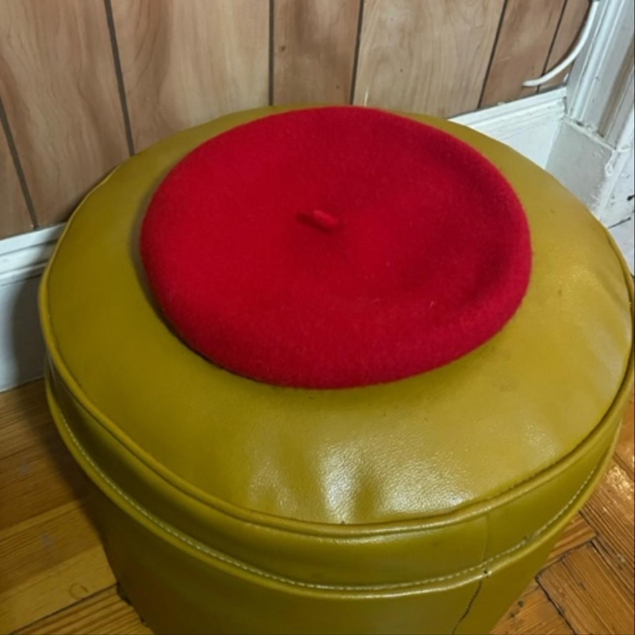 bundle of 3 wool berets: Olive, Raspberry and Red.... - Depop