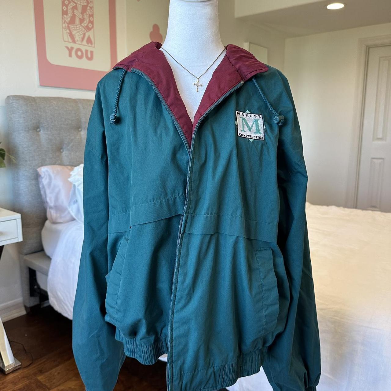 Green and red vintage jacket Purchased at thrift... - Depop