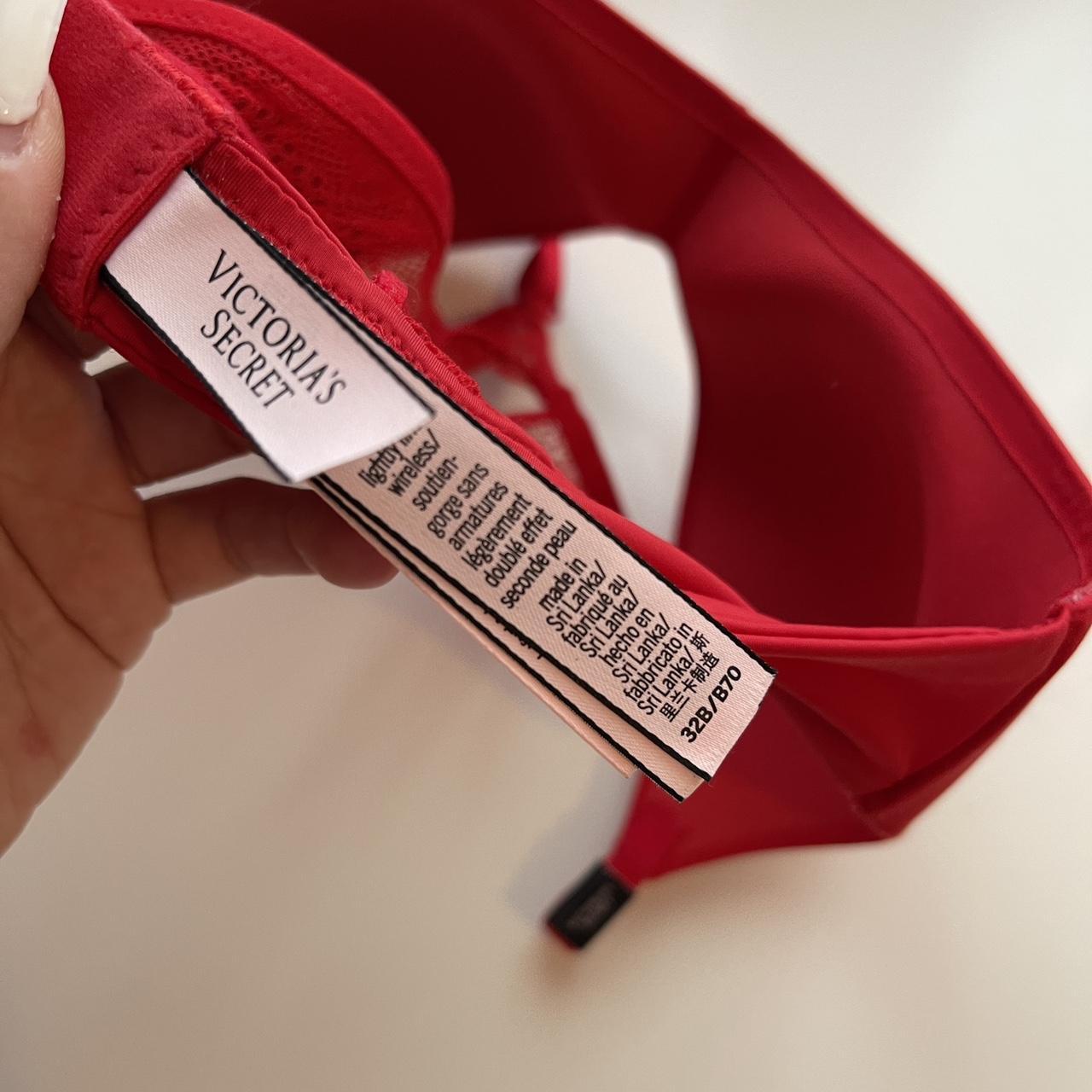 Victoria secret red bra. Has a lacey back really... - Depop