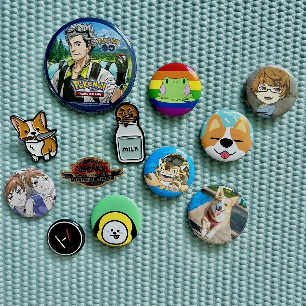 assorted anime/kpop/cute pins and buttons!! •... - Depop