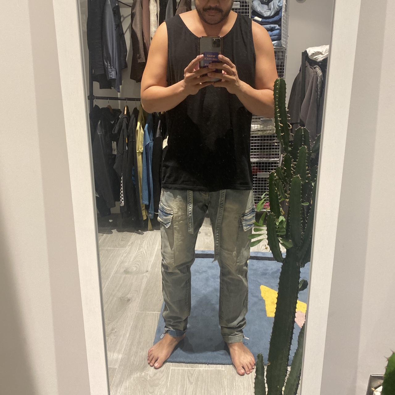 Mnml Bleached Light Denim Cargos Jeans Size... - Depop