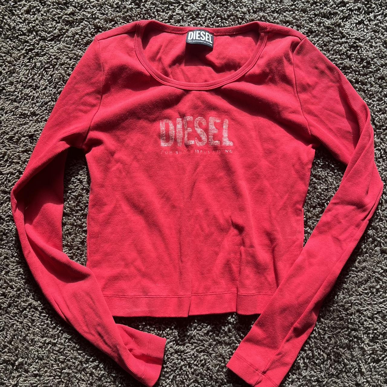 LIKE NEW Diesel red long sleeve ️ ️ ️ never worn,... - Depop