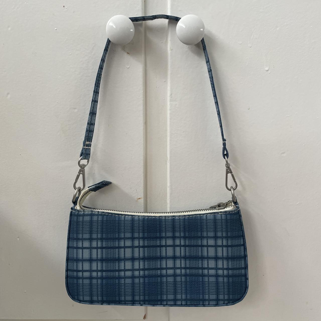 adorable plaid blue shoulder purse, super cute and... - Depop