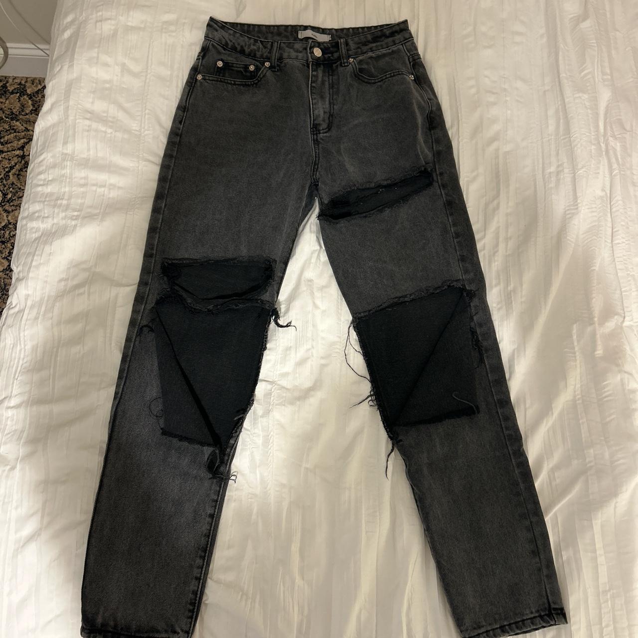 Adika black ripped jeans in size M, these fit like a... - Depop