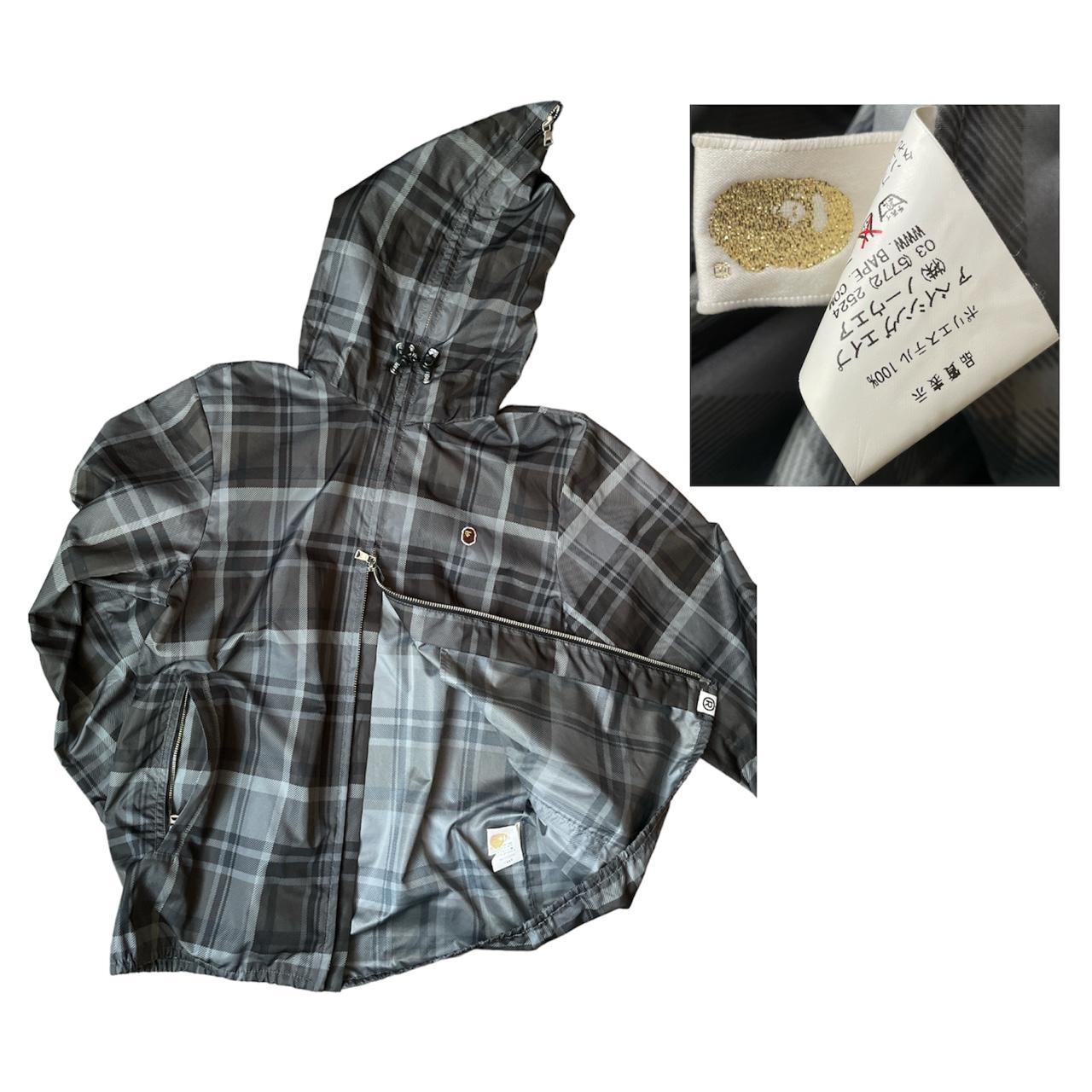 A Bathing Ape plaid rain jacket size M great... - Depop