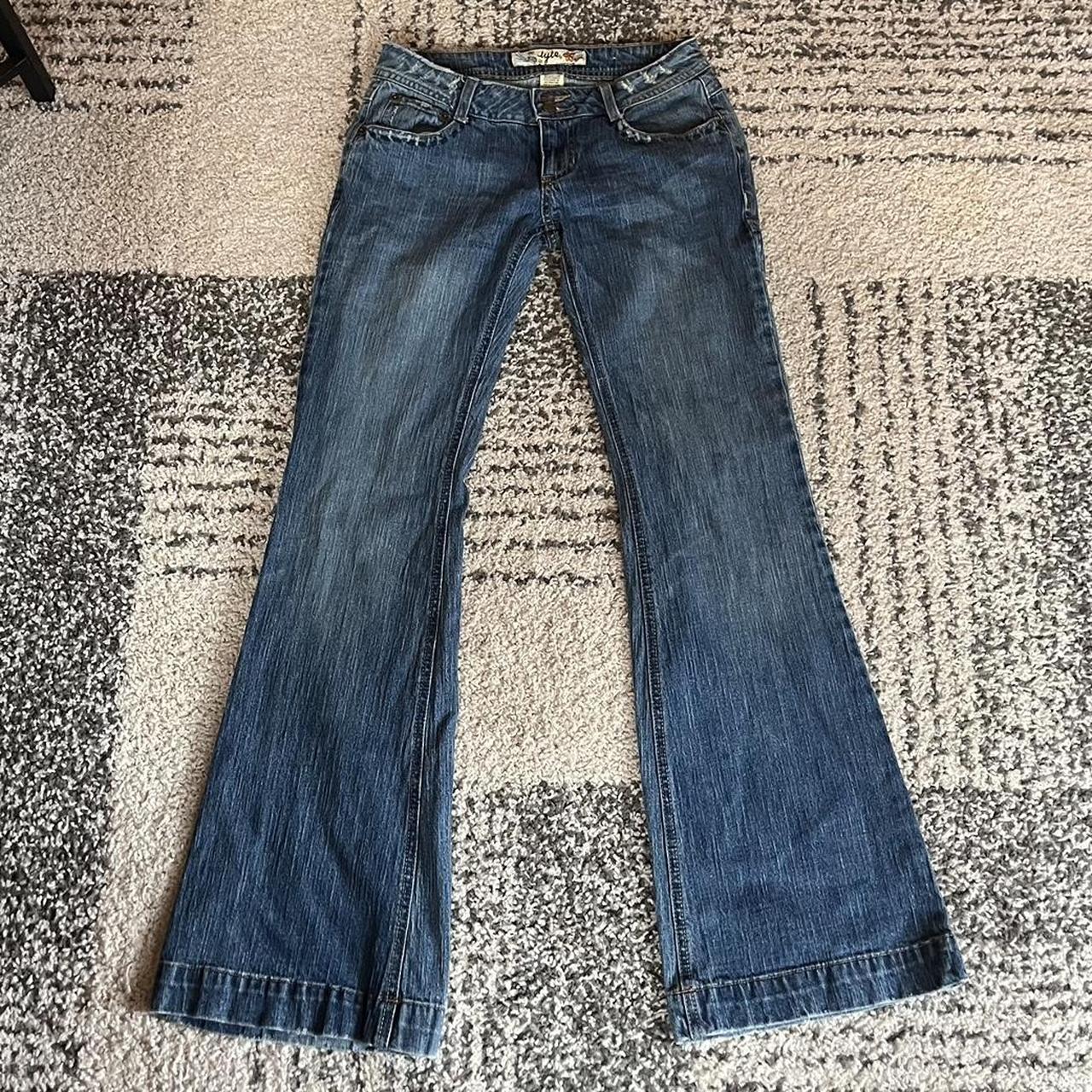 Y2k low waisted flare jeans Brand: tyte Size:... - Depop