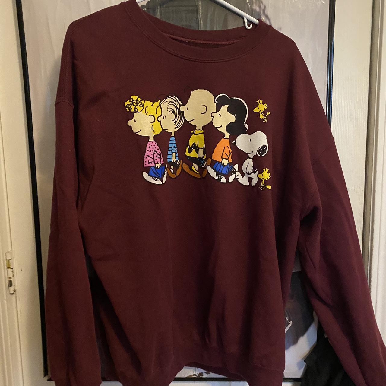 The peanuts crew neck red size do but fits like a large - Depop