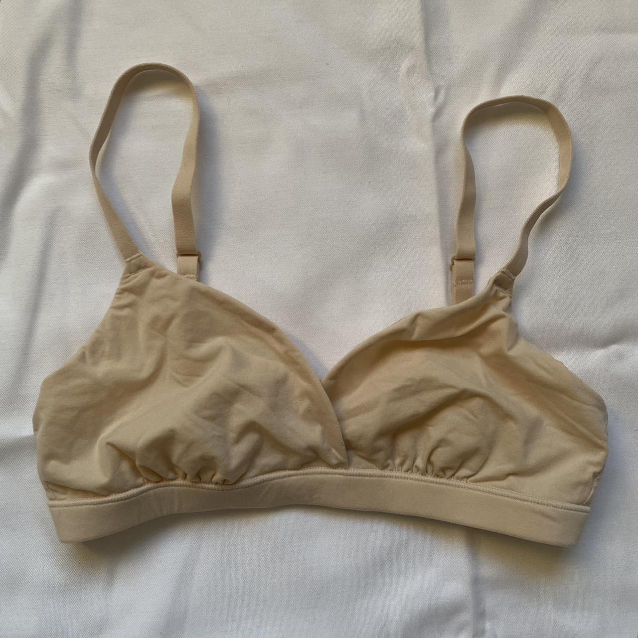 Skims Women's Cream Bra | Depop