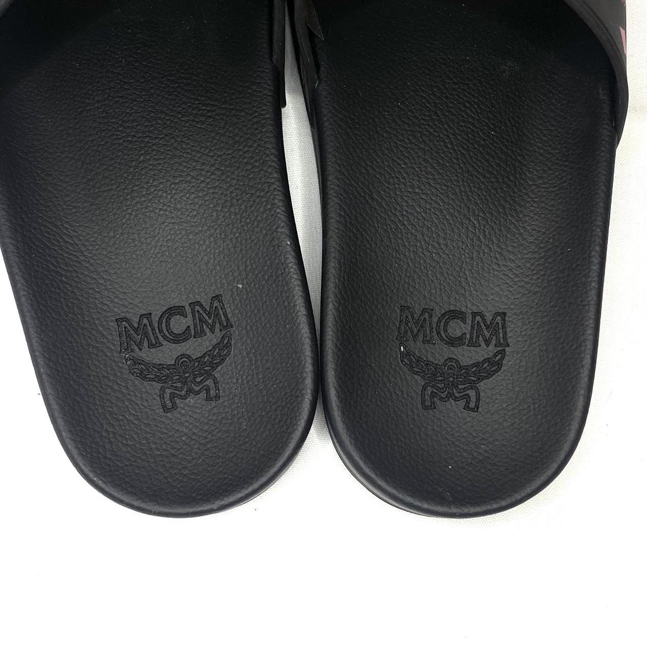 MCM Women's Black and Pink Slides | Depop